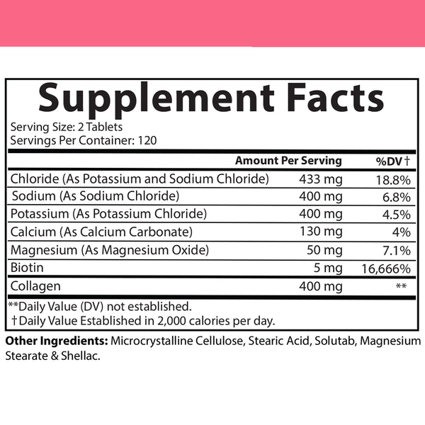 BEAUTY HYDRATION, ELECTROLYTE COMPLEX TABLETS, 240CT (120 SERVINGS ...