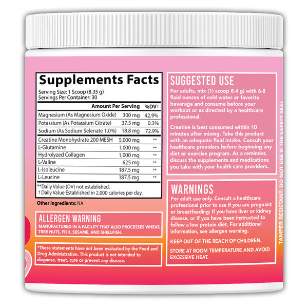 Better Booty BBL Powder Creatine, L-Glutamine, BCAA's, Collagen, and H ...