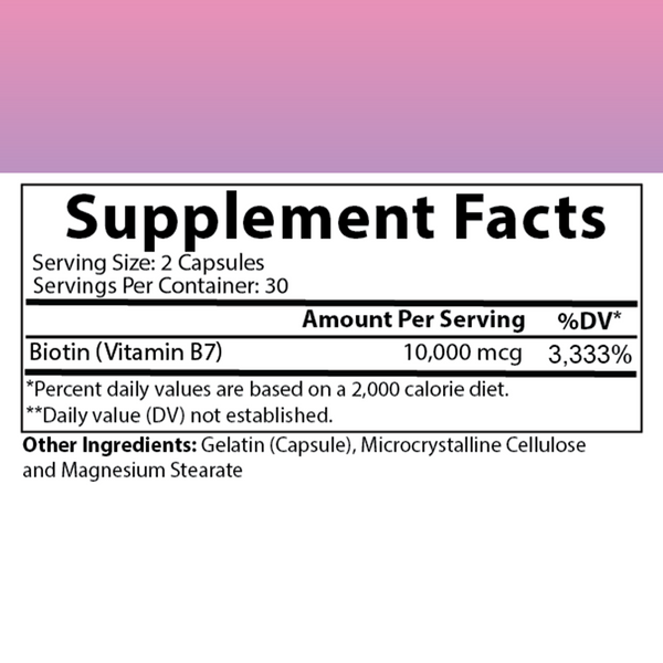 Just Pure Biotin, 10,000 MCG per Serving, 60ct - Angry Supplements