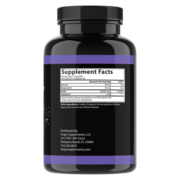 Hair Envy PM with Biotin & Melatonin Capsules 60ct - Angry Supplements