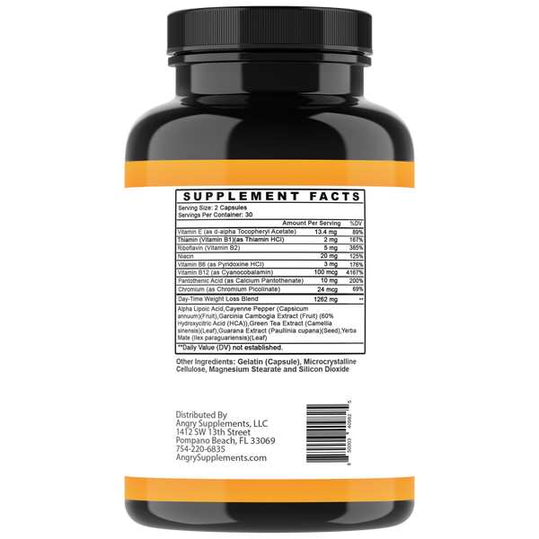 Angry Supplements Monster Test Fat Burner AM Thermogenic Diet Pills